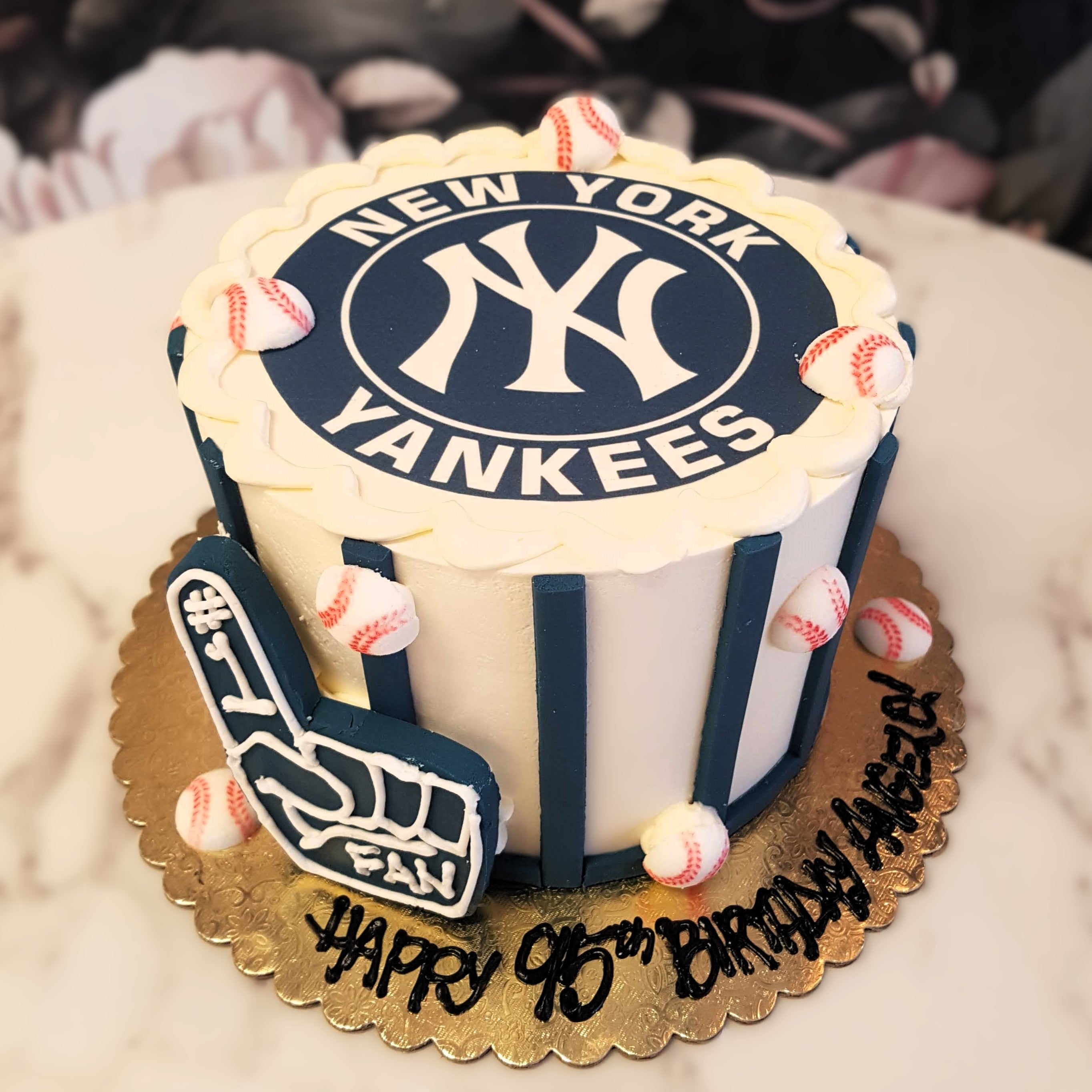 Yankees Fan Fever | NY Baseball | Sports Cake – Rolling In Dough Bakery